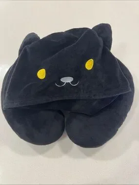 Amazon | Accessories | Amazon Black Cat Plush Travel Neck Pillow With ...